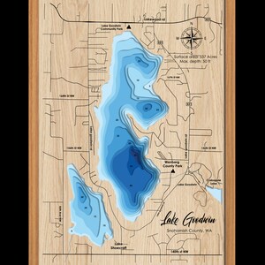 Digital File PDF, SVG Lake Goodwin, Bathymetric Depth Layers SVG File ...