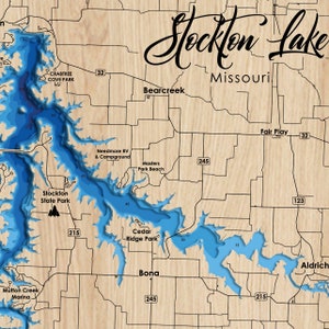 Digital File PDF, SVG - Stockton Lake, Missouri Bathymetric Depth ...