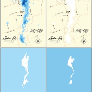 Digital File PDF, SVG Shadow Lake Victoria Ontario Map Bathymetric ...