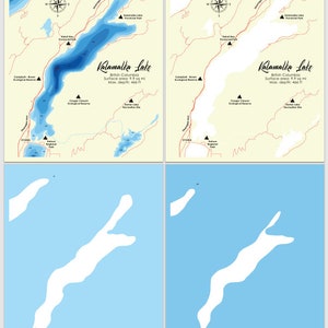 Digital File PDF, SVG - Kalamalka Lake British Columbia Bathymetric ...