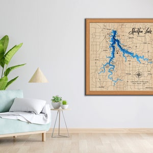 Digital File PDF, SVG - Stockton Lake, Missouri Bathymetric Depth ...