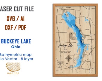 Digital File PDF, SVG Lake Livingston Texas Map Bathymetric Depth ...