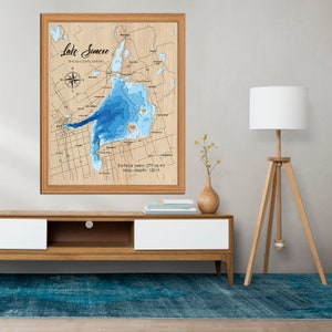 Digital File PDF, SVG - Lake Simcoe Ontario, Bathymetric Depth Layers ...