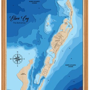 Digital File PDF, SVG - Elbow Cay Bahamas, Bathymetric Depth Layers SVG ...