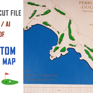 Digital File DXF, AI, SVG - Custom Golf Course Map for Laser Cut ...
