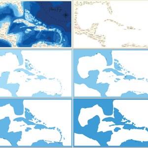 Digital File PDF, SVG - Gulf of Mexico, Caribbean Sea, Bahamas Map ...