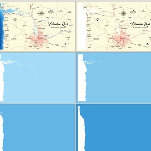 Digital File PDF, SVG - Columbia River Oregon Map Bathymetric Depth ...