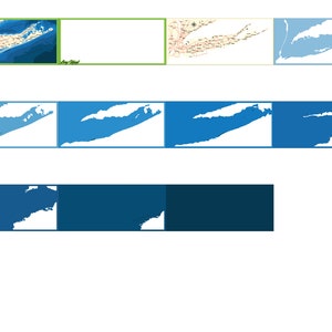 Digital File PDF, SVG - Long Island New York Bathymetric Depth Layers ...