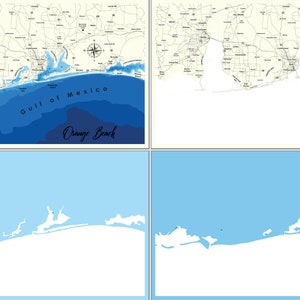 Digital File PDF, SVG - Orange Beach Alabama, Bathymetric Depth Layers ...