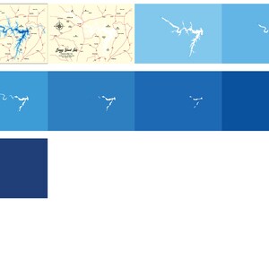 Digital File PDF, SVG - Buggs Island Lake Clarksville Va Bathymetric ...