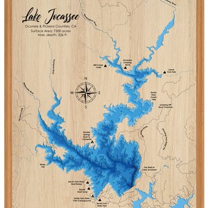 Digital File PDF, SVG - Lake Jocassee South Carolina Bathymetric Depth Layers SVG File, Layered ...