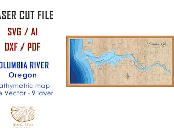 Digital File PDF, SVG Lake Goodwin, Bathymetric Depth Layers SVG File ...