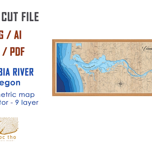 Columbia River Map - Etsy