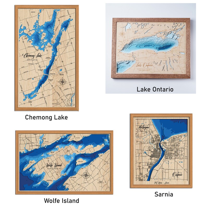 Digital File PDF, SVG - Chemong Lake Ontario, Bathymetric Depth Layers ...