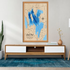 Digital File PDF, SVG - Great Pond Maine, Bathymetric Depth Layers SVG ...