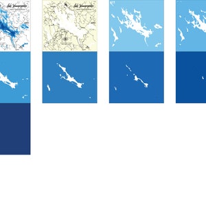 Digital File PDF, SVG - Lake Winnipesaukee New Hampshire, Bathymetric ...