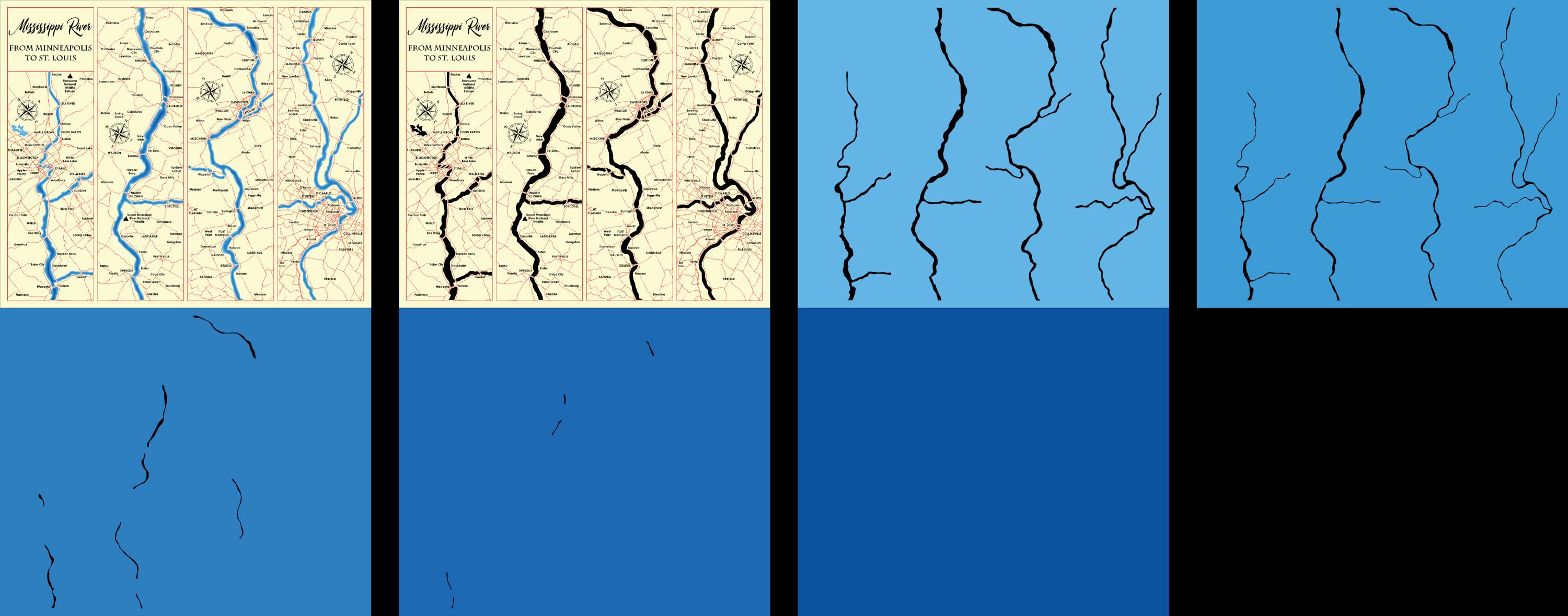 Digital File PDF, SVG - Mississippi River Upper From Minneapolis to St ...