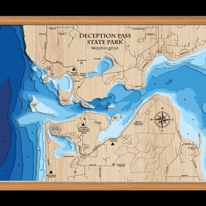 Digital File PDF, SVG - Deception Pass State Park Wa, Bathymetric Depth ...