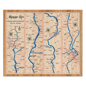 Digital File PDF, SVG - Mississippi River Upper From Minneapolis to St ...