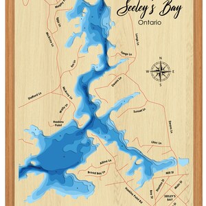 Digital File PDF, SVG - Seeley's Bay Ontario Map Bathymetric Depth ...