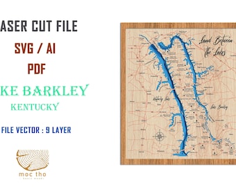 Digital File PDF, SVG - Kentucky Lake Bathymetric Depth Layers SVG File ...