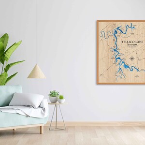 Digital File PDF, SVG - Tellico Lake Tennessee, Bathymetric Depth ...