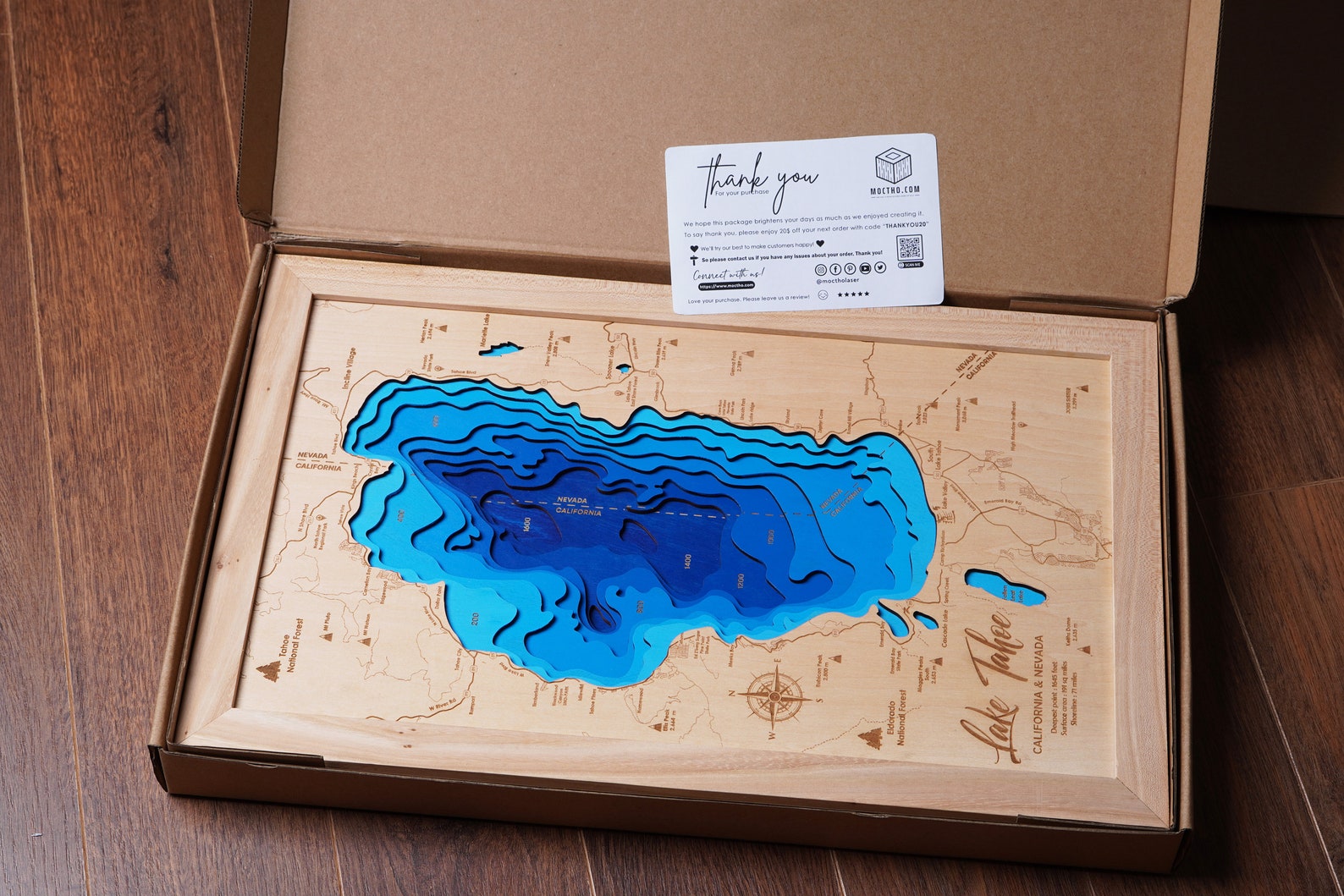 Lake Erie Wood Bathymetric Map Custom Wood Lake River Map - Etsy
