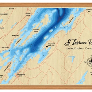 Digital File PDF, SVG - St Lawrence River Kring Point Map Bathymetric ...