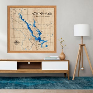 Digital File PDF, SVG - Lake Chetek Wisconsin, Bathymetric Depth Layers ...