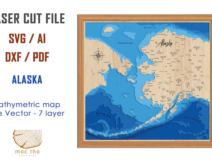ALASKA MAP PRINT Instant Download Printable Vintage Picture Map for ...