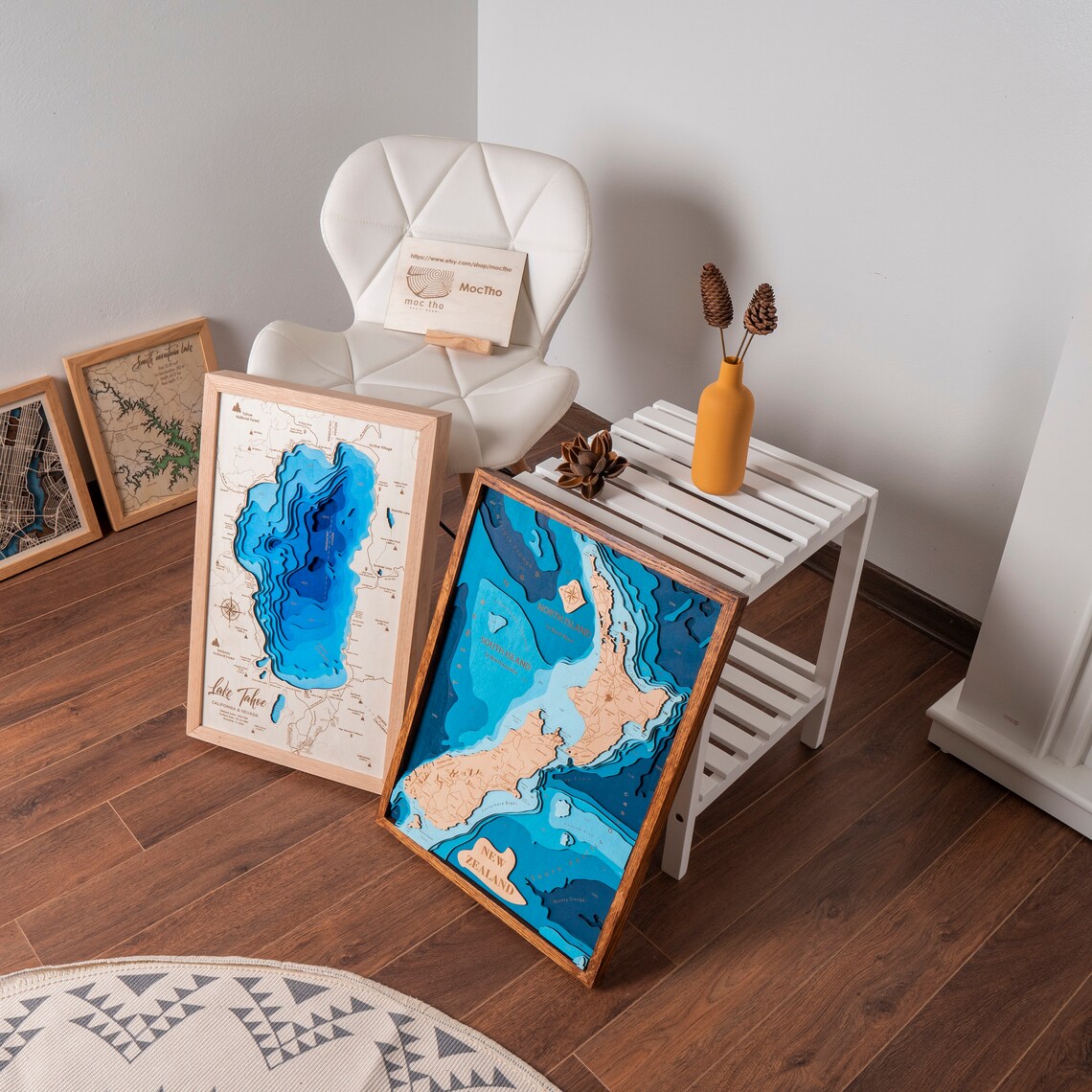 Lake Erie Wood Bathymetric Map Custom Wood Lake River Map - Etsy