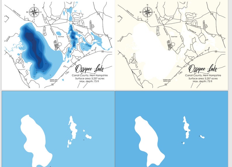Digital File PDF SVG Ossipee Lake Carroll County Nh - Etsy