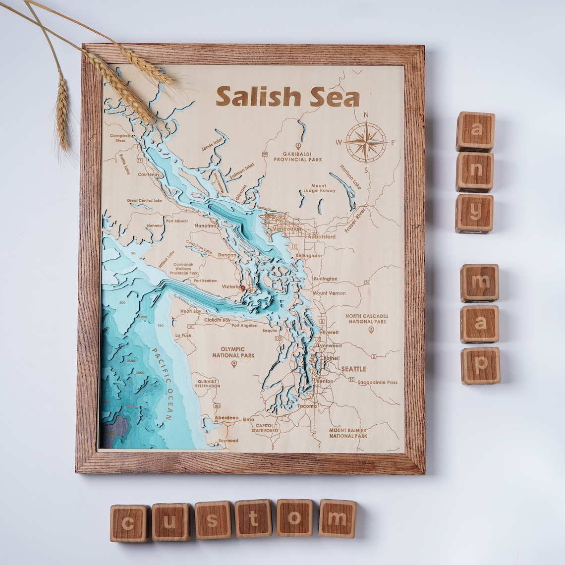 Digital File Dxf Ai Svg Custom Map Wood Bathymetric Map Etsy