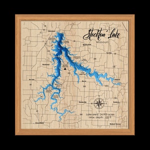 Digital File PDF, SVG - Stockton Lake, Missouri Bathymetric Depth ...