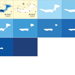 Digital File PDF, SVG - Lake Crescent Washington Bathymetric Depth ...