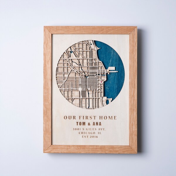 Laser Cut Chicago Map - Etsy