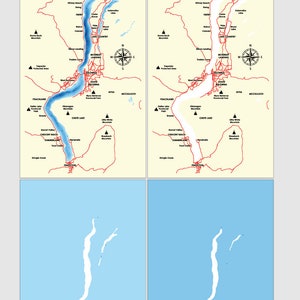 Digital File PDF, SVG Okanagan Lake British Columbia Map Bathymetric ...