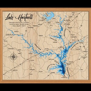Digital File PDF, SVG - Lake Hartwell Georgia South Carolina ...