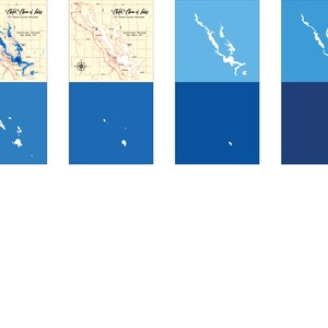 Digital File PDF, SVG - Lake Chetek Wisconsin, Bathymetric Depth Layers ...