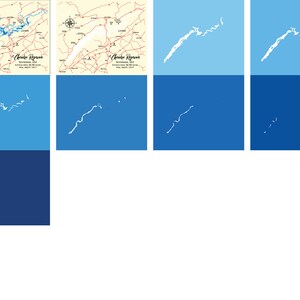 Digital File PDF, SVG - Cherokee Lake Tennessee Bathymetric Depth ...