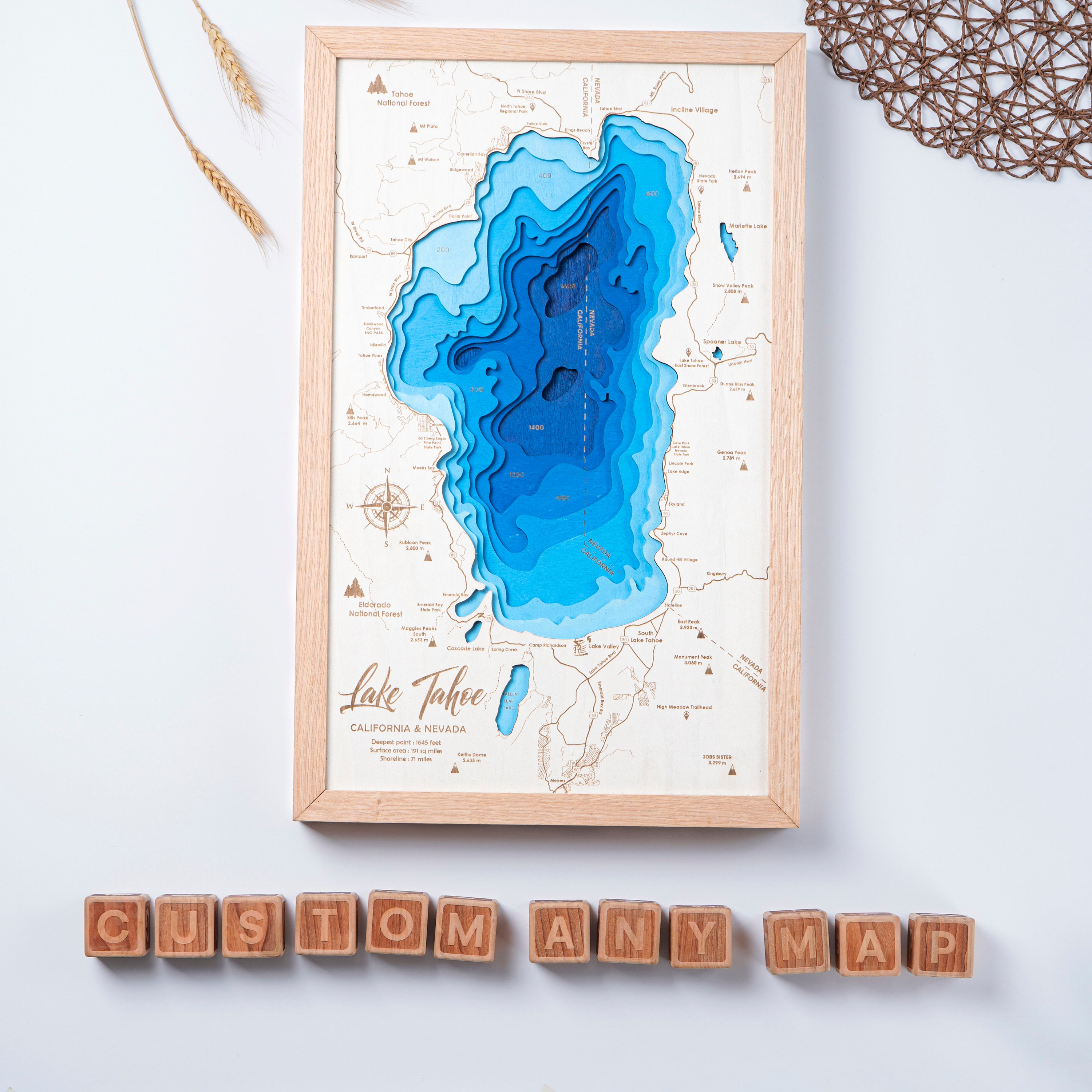 Digital File DXF AI SVG Custom Map Wood Bathymetric Map - Etsy Canada