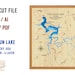 Digital File PDF, SVG - Cave Run Lake Kentucky Map Bathymetric Depth ...