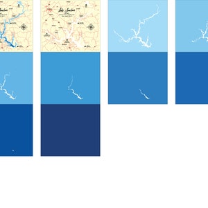 Digital File PDF, SVG - Lake Sinclair Georgia Bathymetric Depth Layers ...
