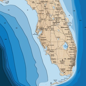 Digital File PDF, SVG - Florida State, Bathymetric Depth Layers SVG ...