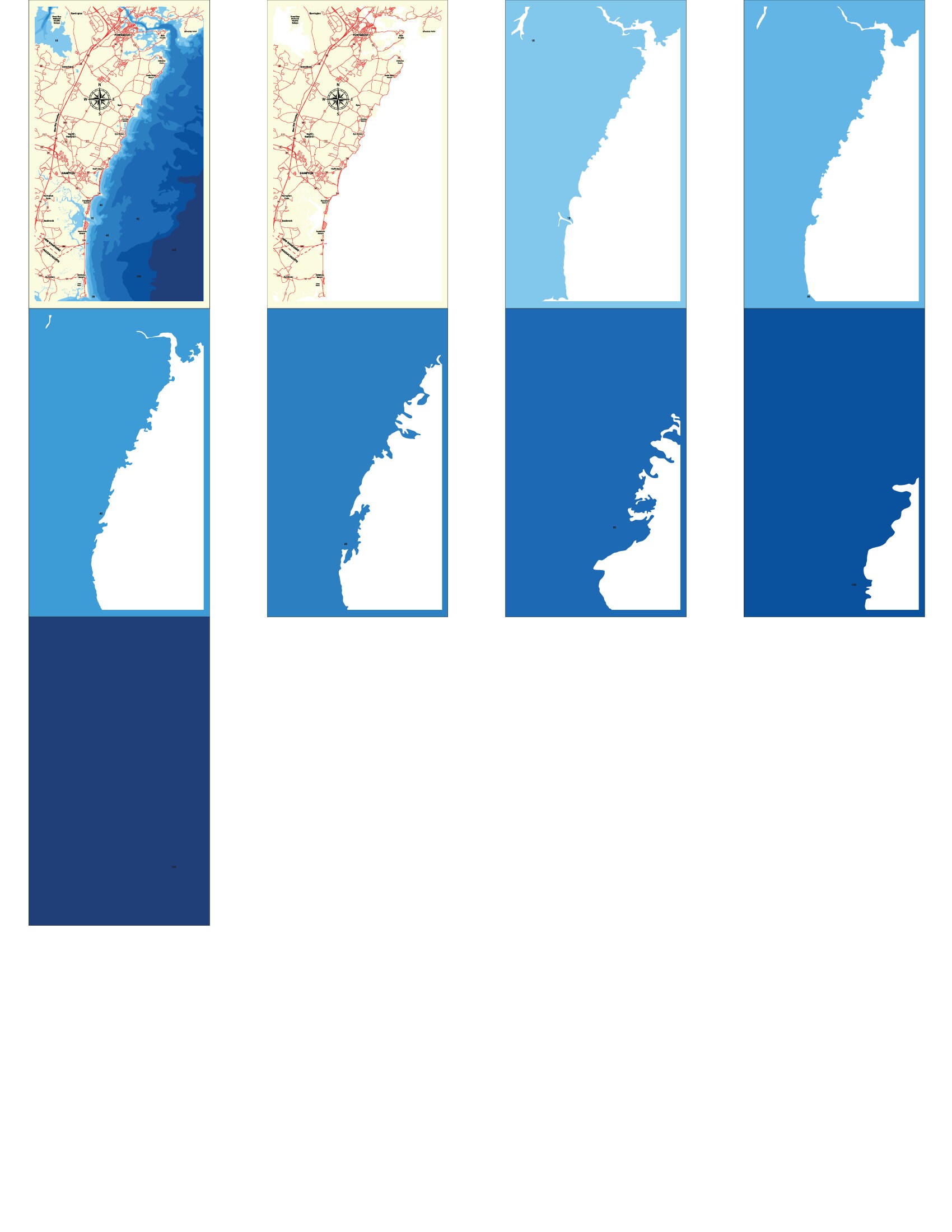 Digital File PDF, SVG - Hampton to Portsmouth Nh Map, Bathymetric Depth ...