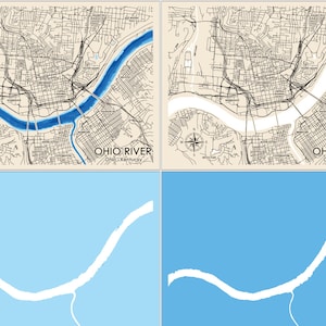 Digital File PDF, SVG - Ohio River Ohio Kentucky, Bathymetric Depth ...