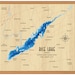 Digital File PDF, SVG - Rice Lake Ontario Map Bathymetric Depth Layers ...