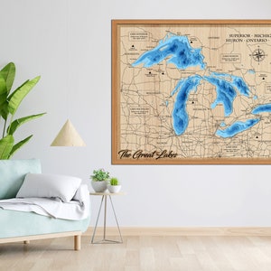 Digital File PDF, AI, SVG the Great Lakes Map Wood Multilayer Laser Cut ...