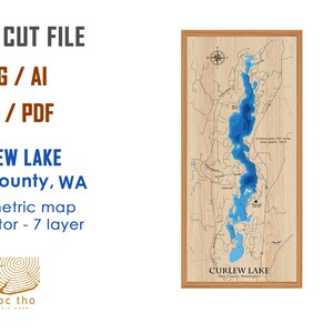 Digital File PDF SVG Curlew Lake Washington Bathymetric - Etsy