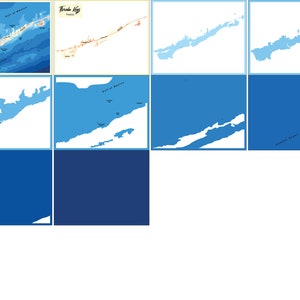Digital File PDF, SVG - Florida Keys Florida Map Bathymetric Depth ...